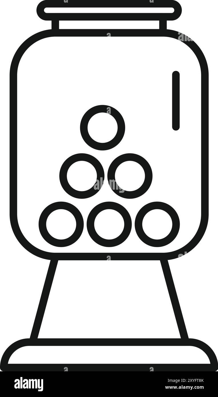 Lottery machine drawing balls icon in outline style for web design ...