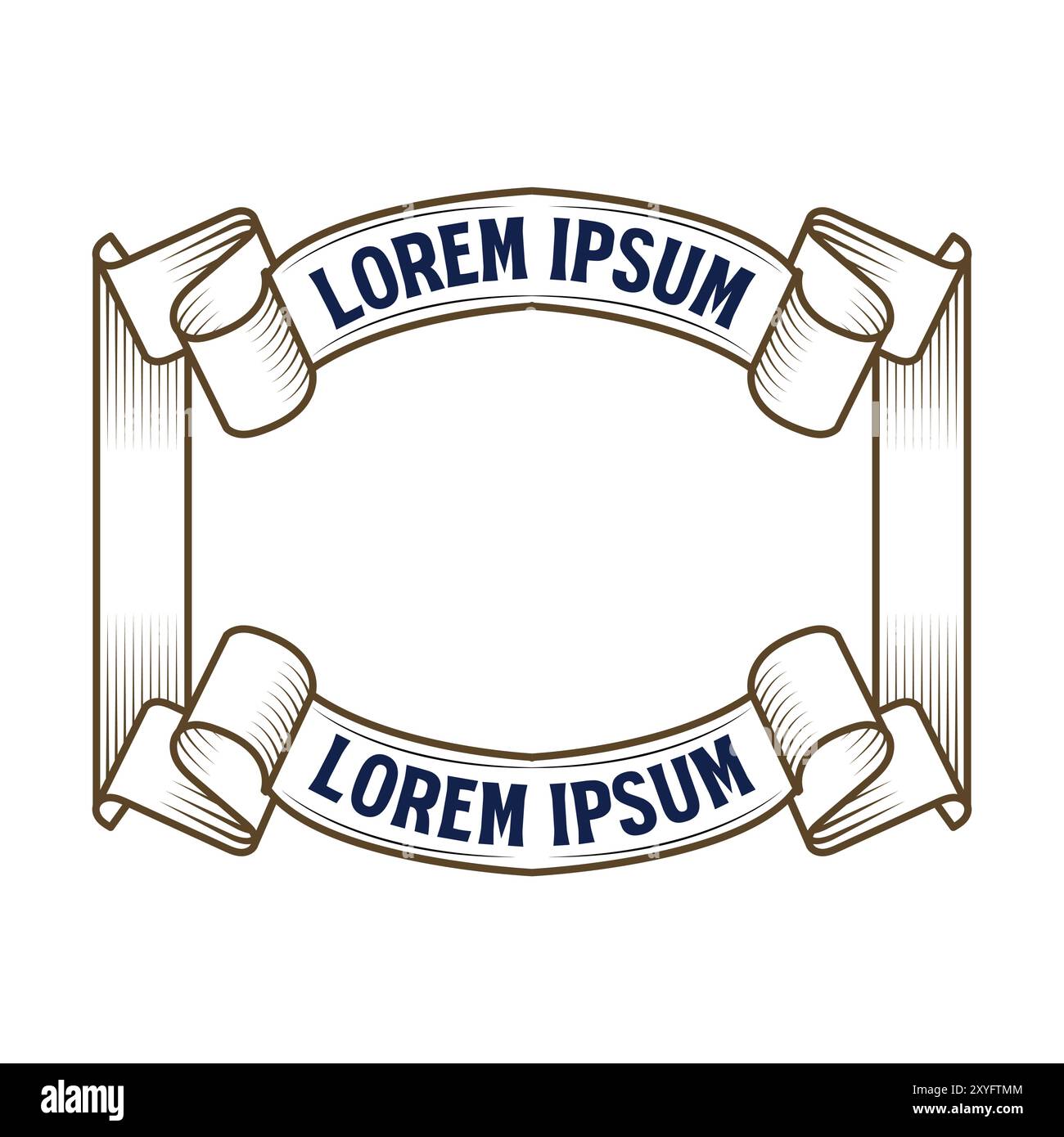 Vintage Retro Old Classic Ribbon Badge Emblem Label Frame Illustration ...