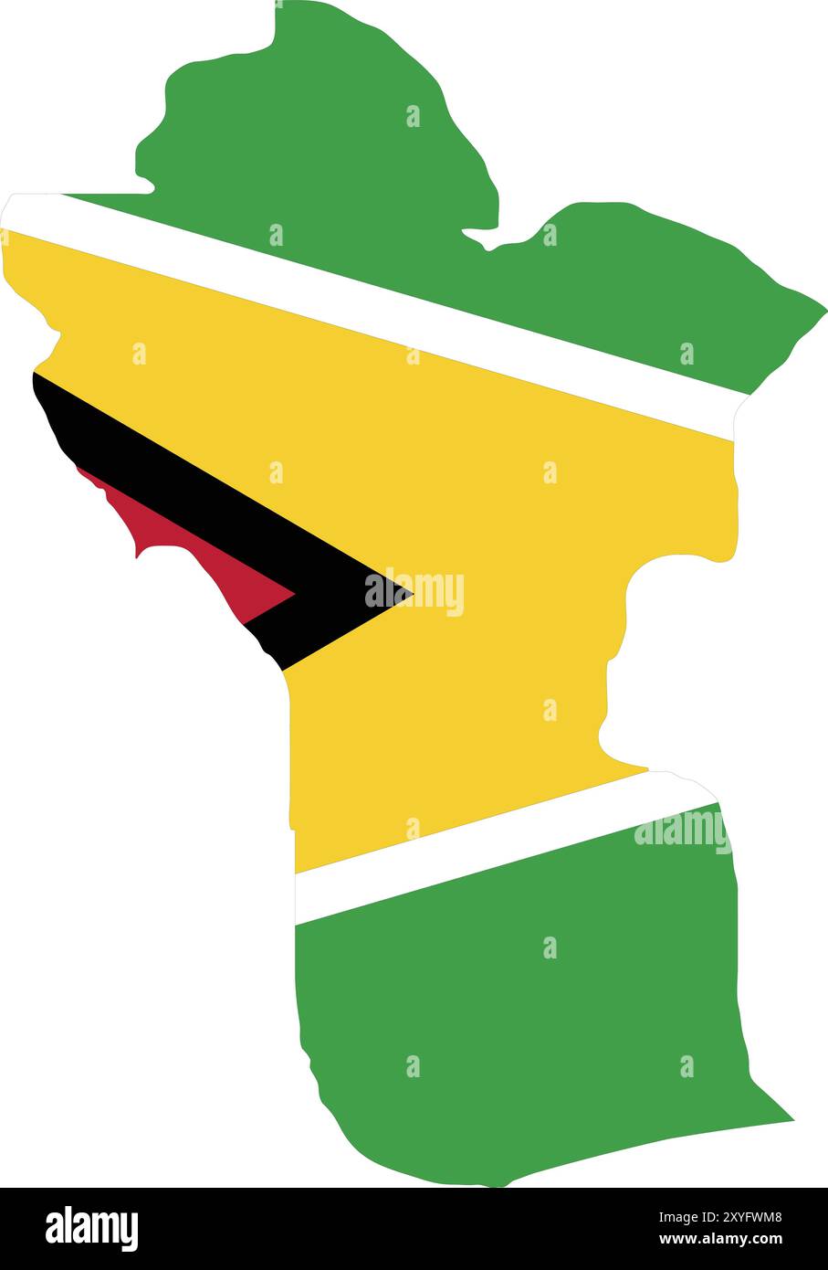 Guyana Flag in Map, Guyana Map with Flag, Country Map, Guyana Map with Flag, Nation Flag Guyana ...