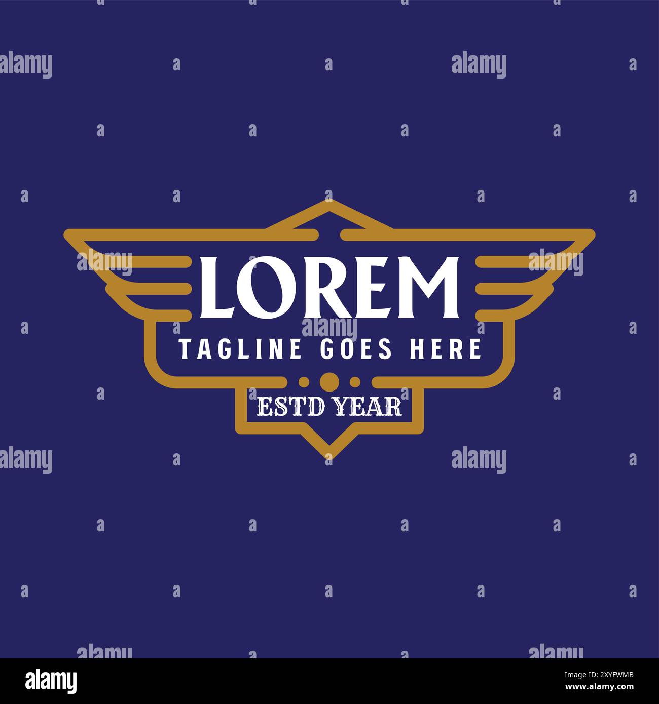 Simple Minimalist Vintage Retro Wings Badge Emblem Label Illustration ...