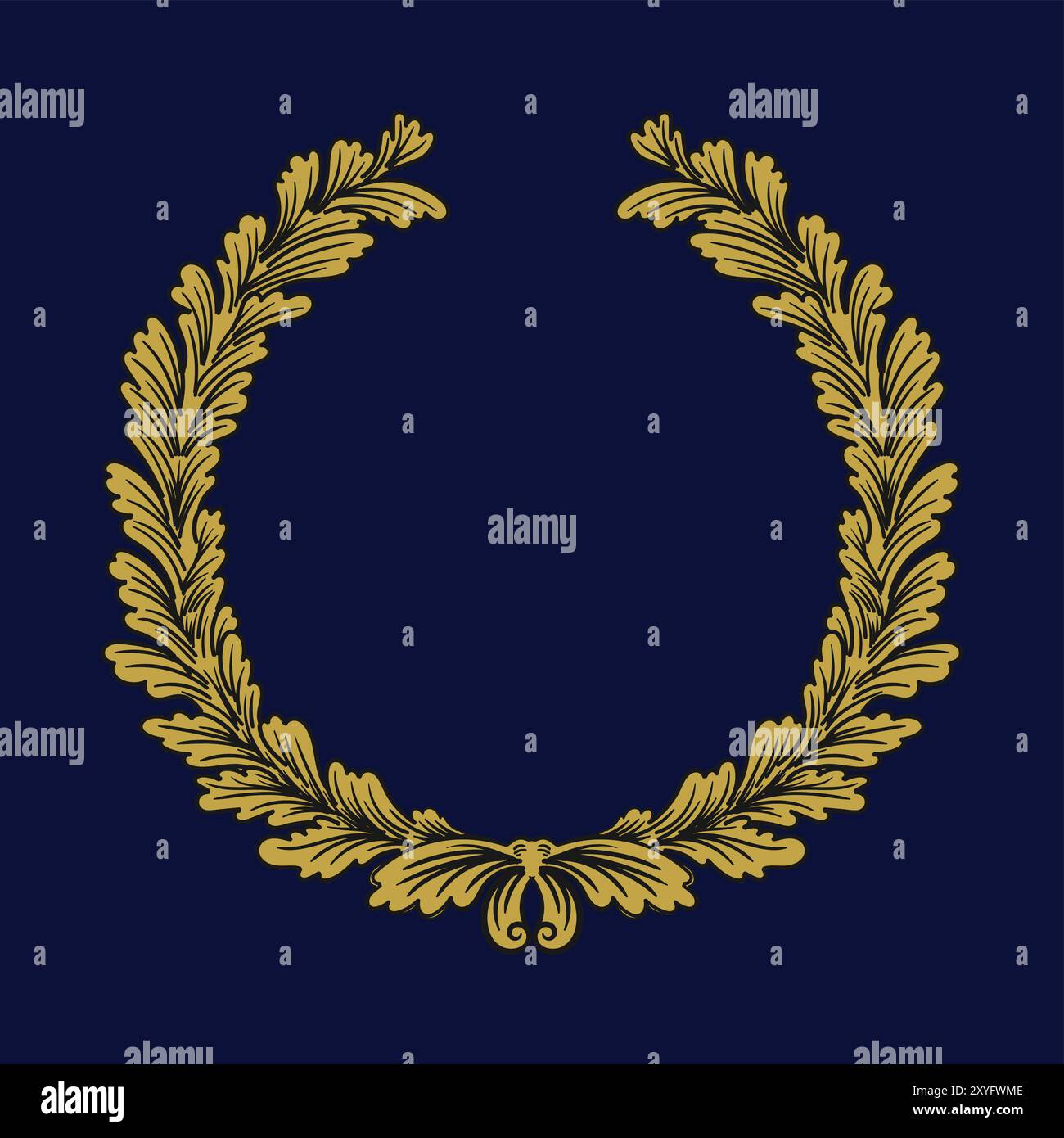 Vintage Retro Golden Laurel Leaf for Certificate, Award or Celebration ...