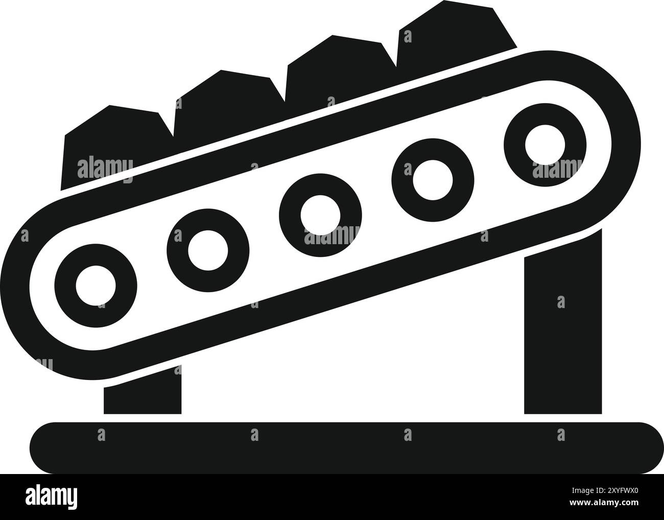 Conveyor belt transporting coal from mine icon. Simple illustration of ...