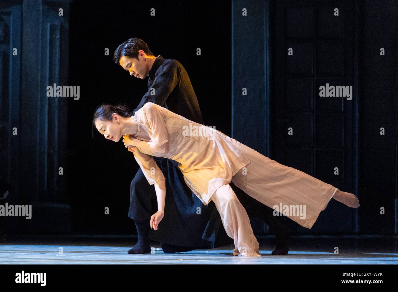 London, UK. 29 August 2024. Chang Hongji as Yip Man and Xu Tianhui as ...