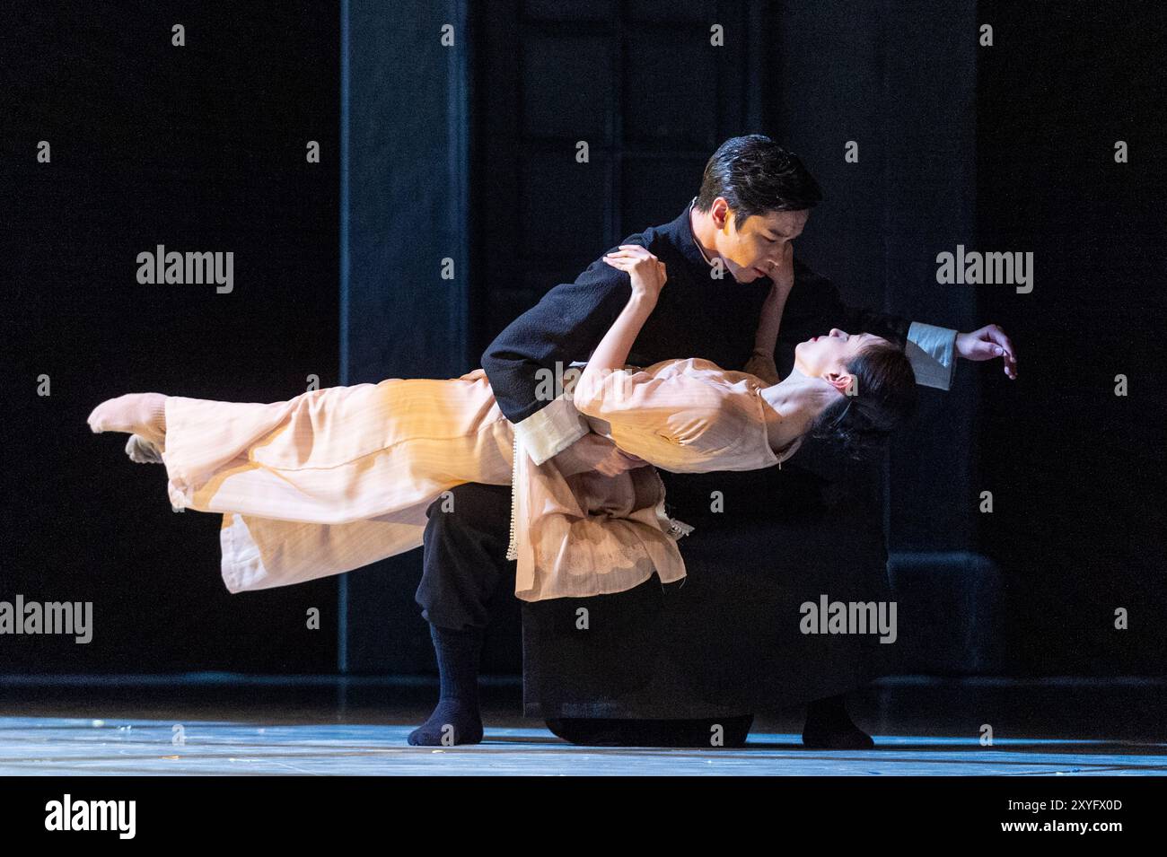 London, UK. 29 August 2024. Chang Hongji as Yip Man and Xu Tianhui as ...