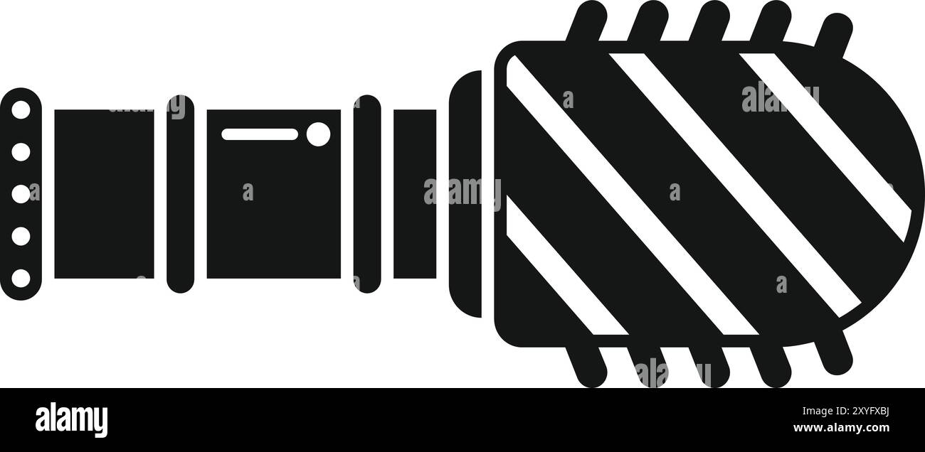 This black and white vector icon of an electric shocker weapon ...