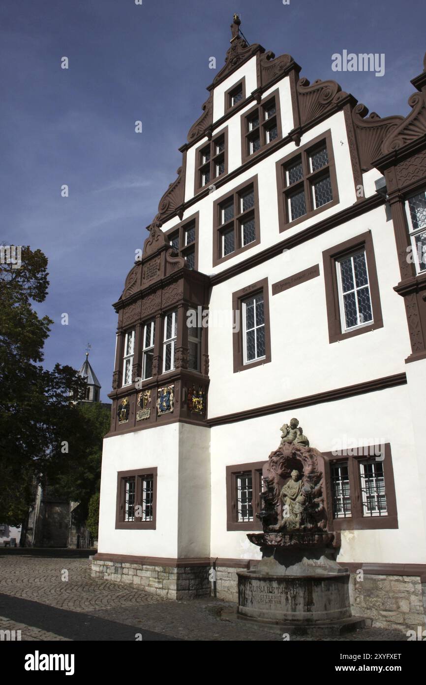 Bad Gandersheim Abbey with Elisabeth Fountain Stock Photo - Alamy
