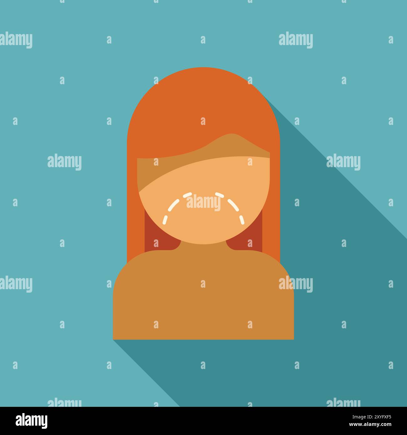 Female avatar showing sadness with tears running down her face Stock ...