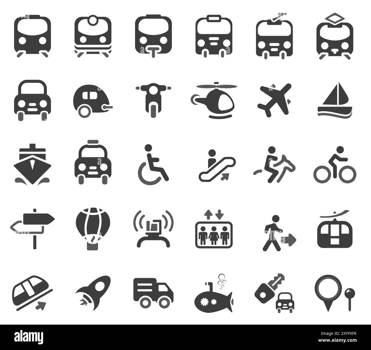Set vector icons transportation symbols Cut Out Stock Images & Pictures ...