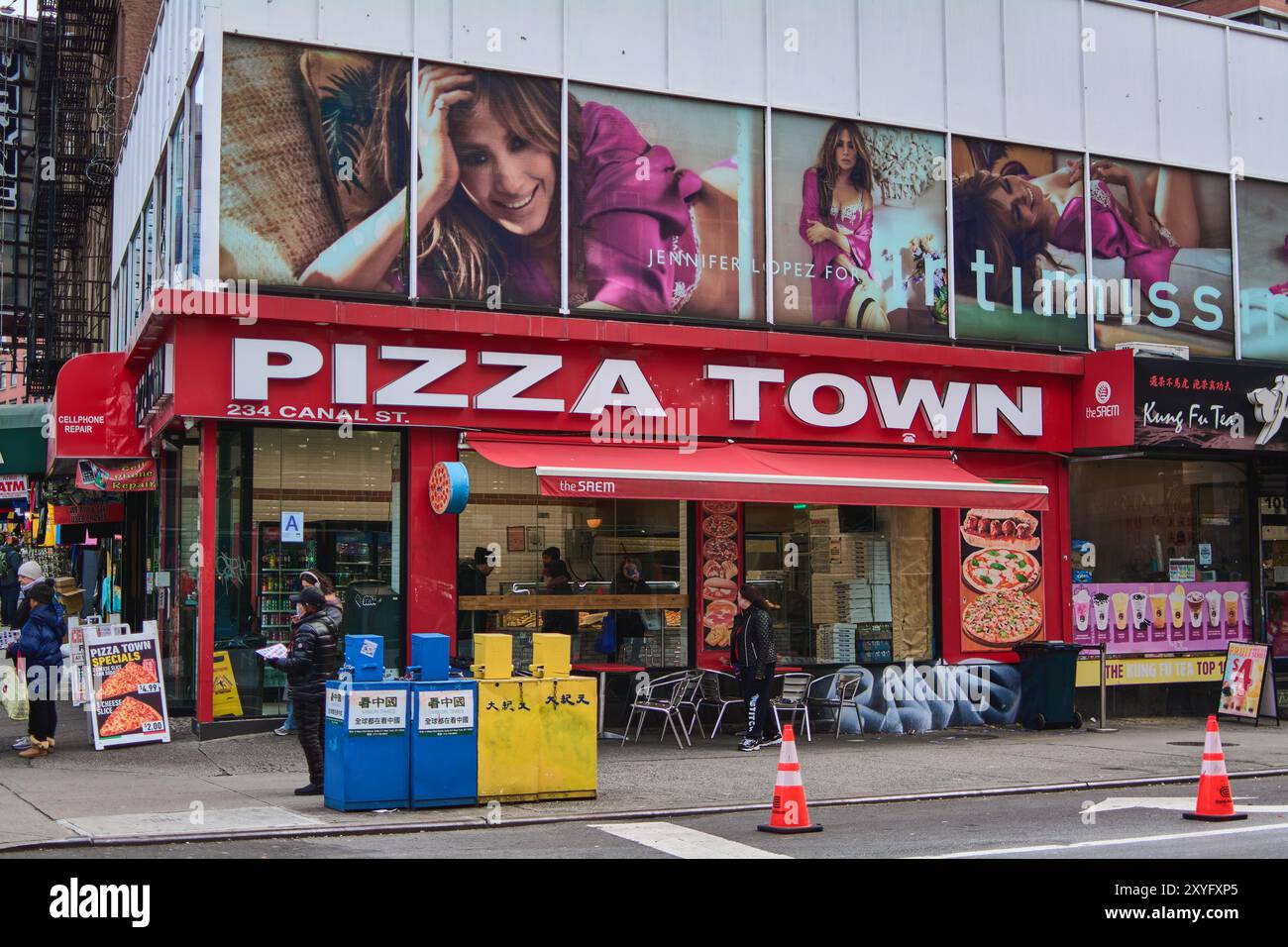 New York, United States - August 27, 2024: Pizza Town offers a unique ...