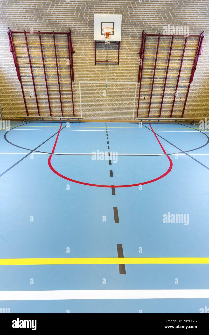 Dutch gym class for school sports no people Stock Photo - Alamy