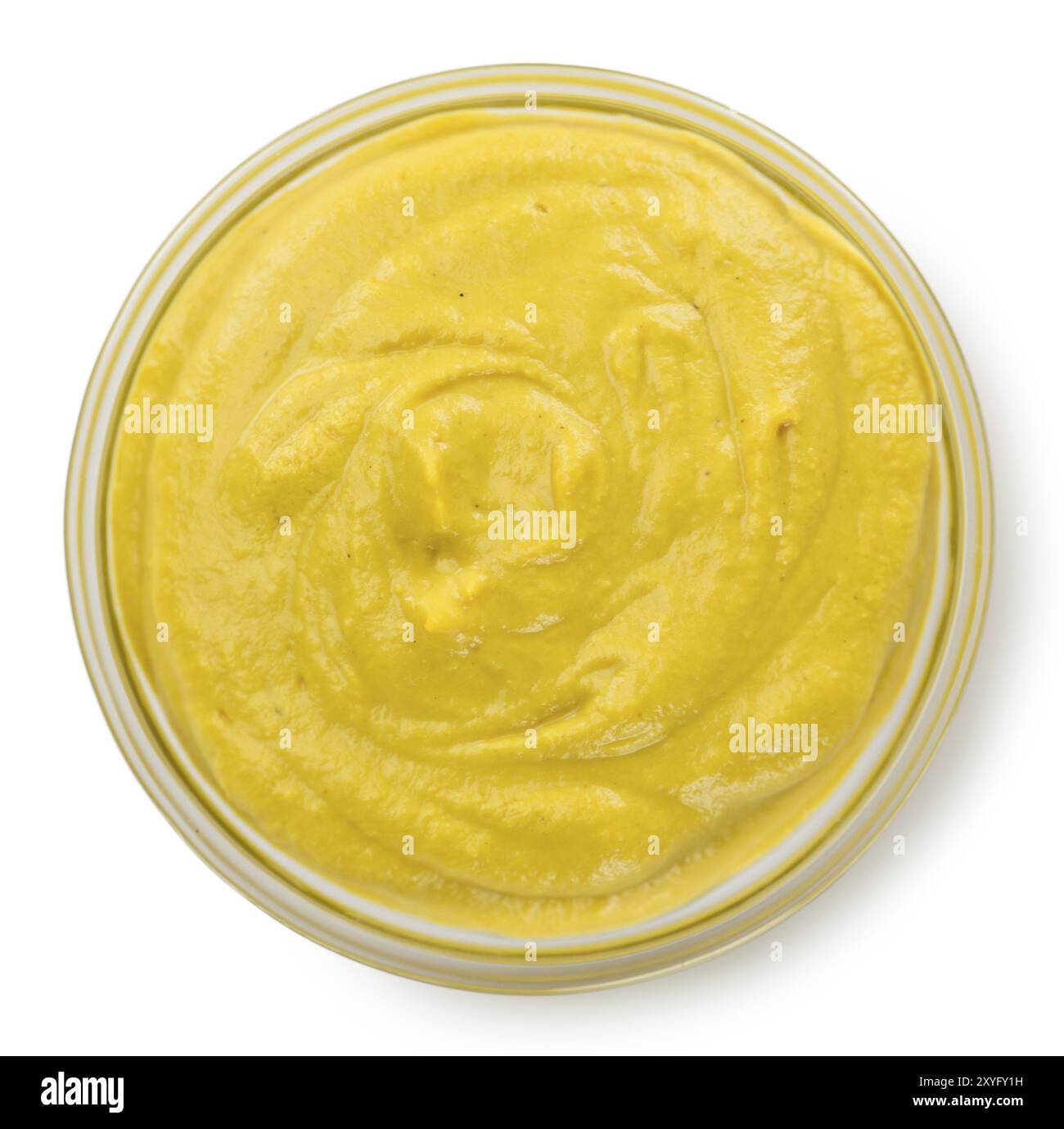 Fresh made Mustard isolated on white background (close-up shot Stock ...