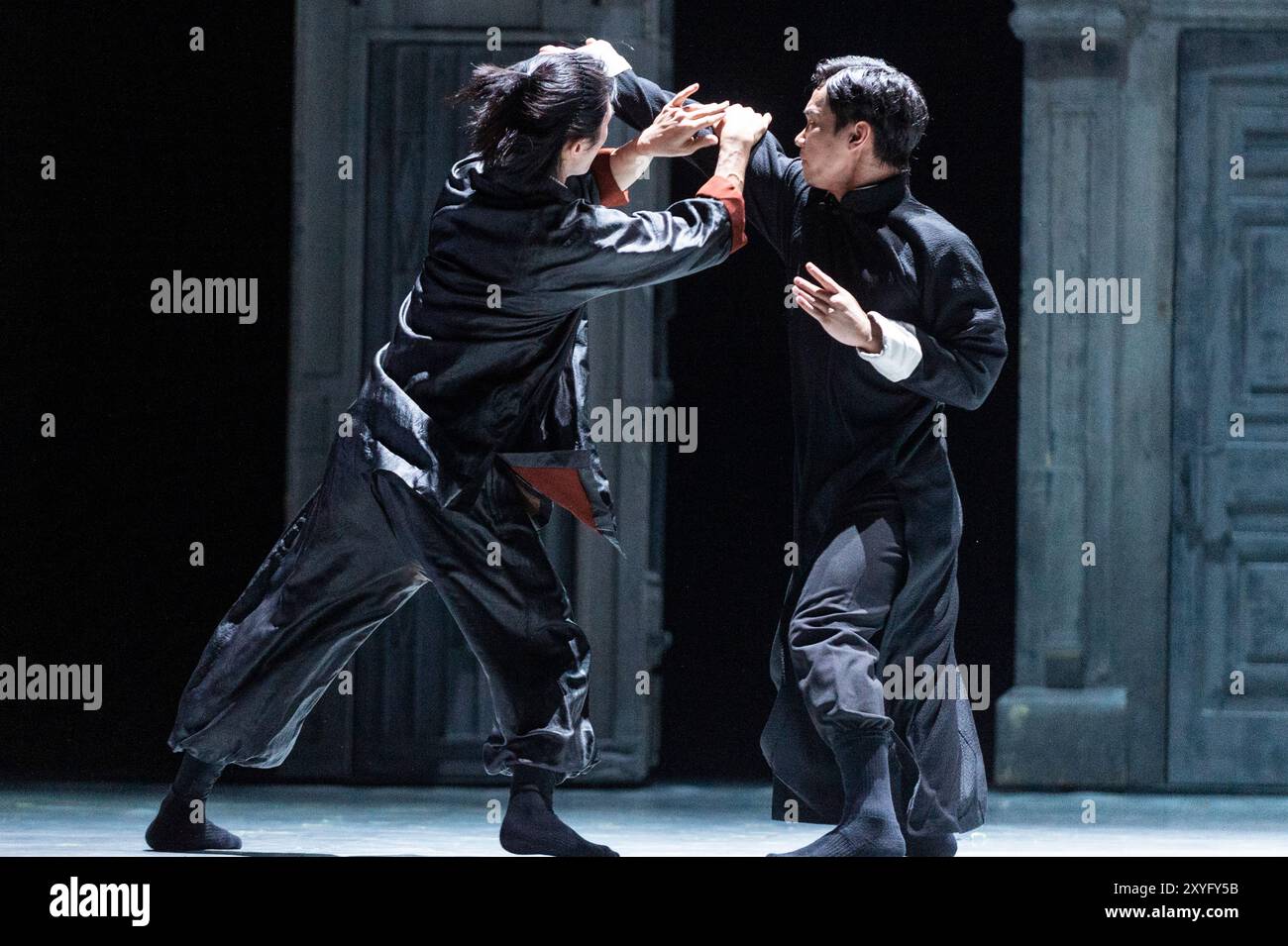 London, UK. 29 August 2024. (R) Chang Hongji as Yip Man fights He Junbo ...
