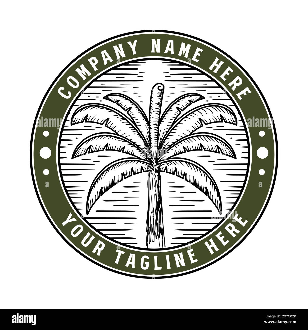 Vintage Retro Circular Banana Tree Badge Emblem Label for Farm Product ...