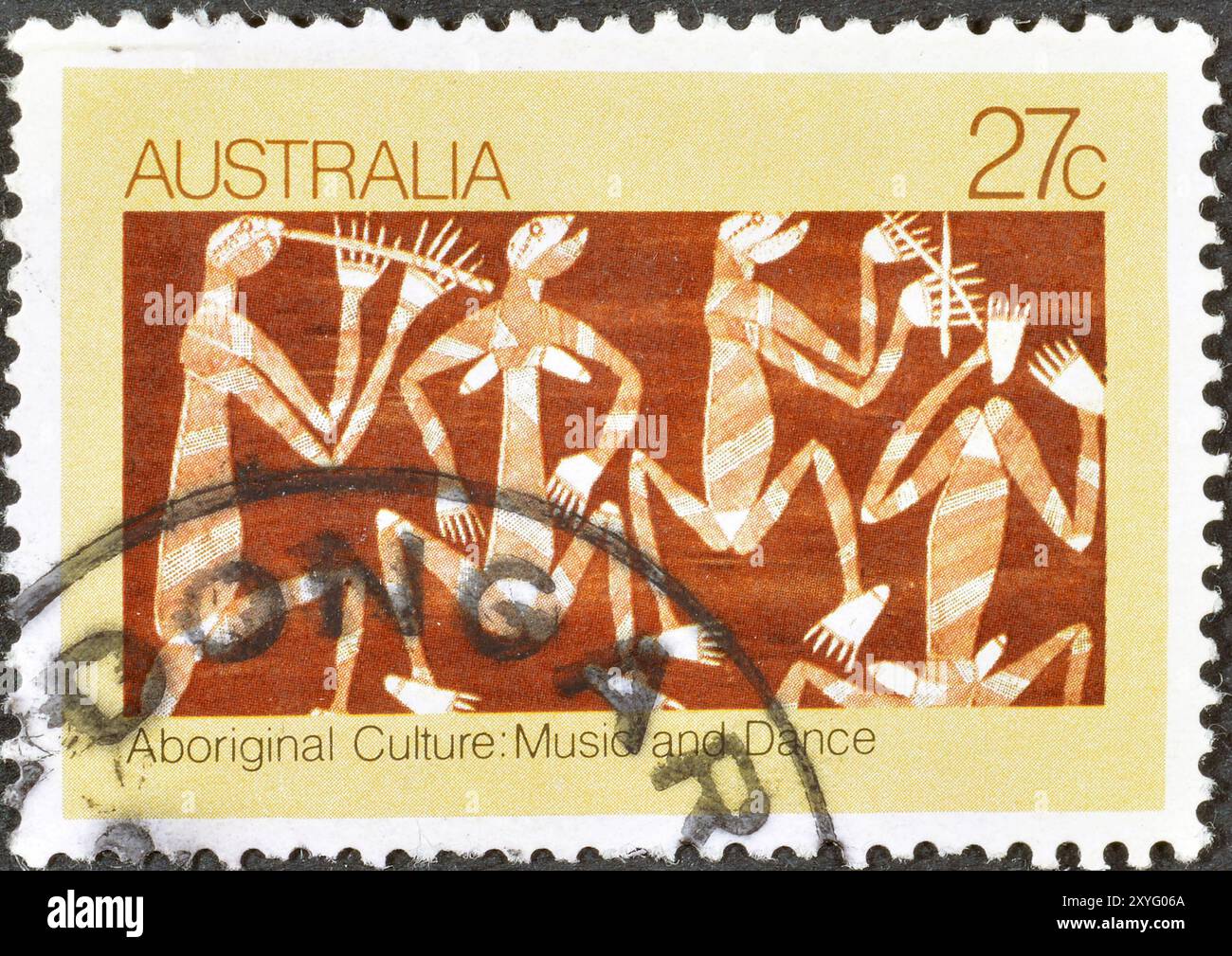 Cancelled postage stamp printed by Australia, that shows Mimi Spirits ...