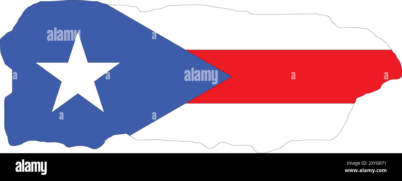 Puerto Rico Flag in Map, Puerto Rico Map with Flag, Country Map, Puerto ...