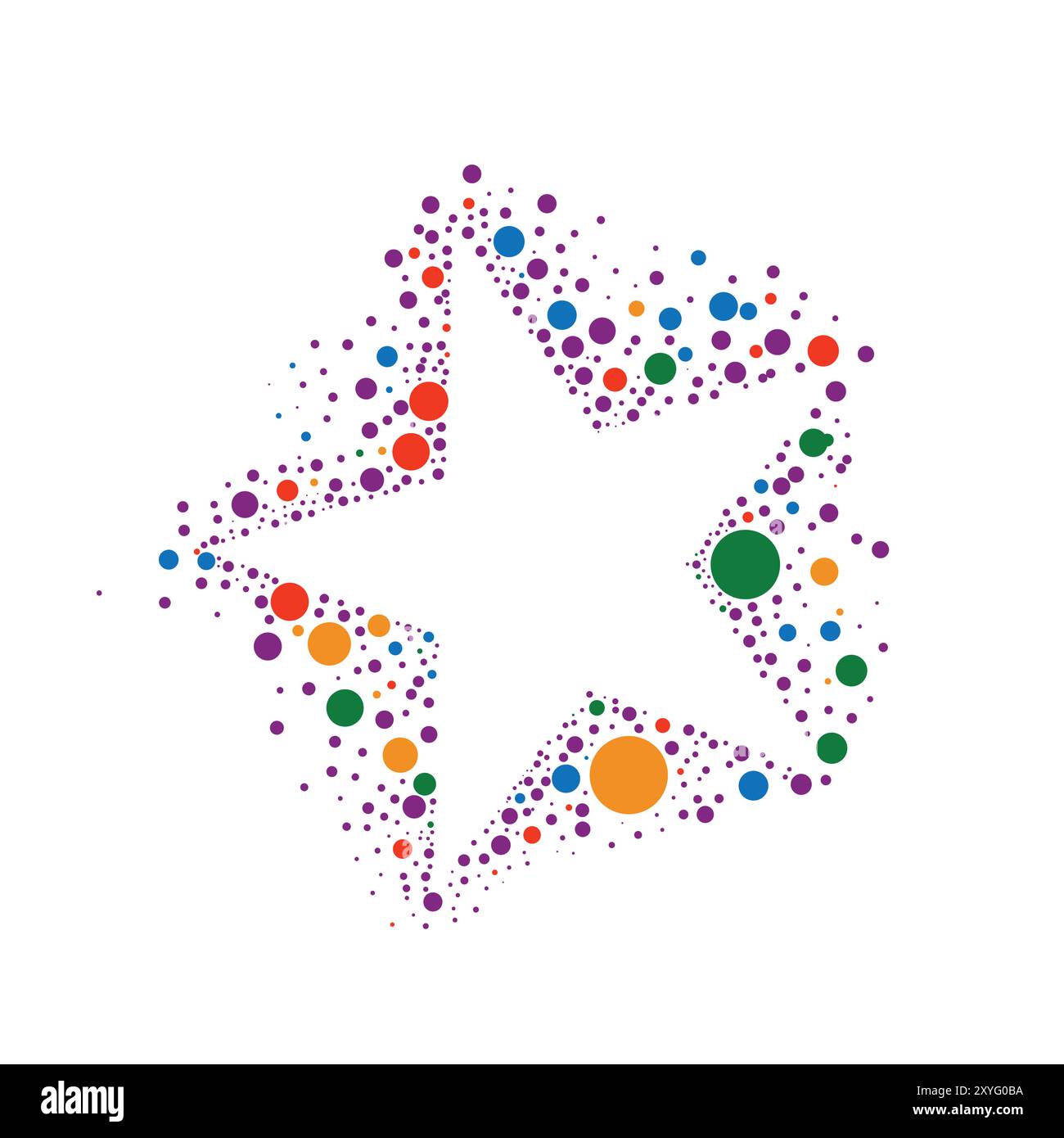 Colorful Negative Space Space Star Circular Bubble Splash Paint Icon ...