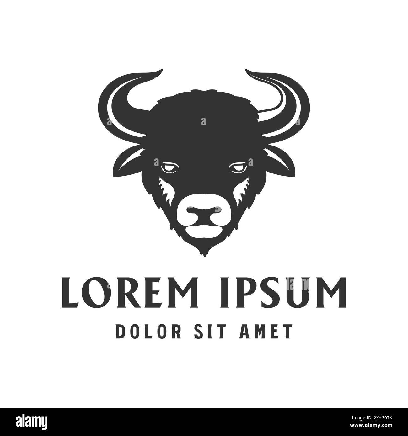 Vintage Hipster Rustic Bison Yaks Buffalo Bull Head Illustration Template Design Vector Stock ...