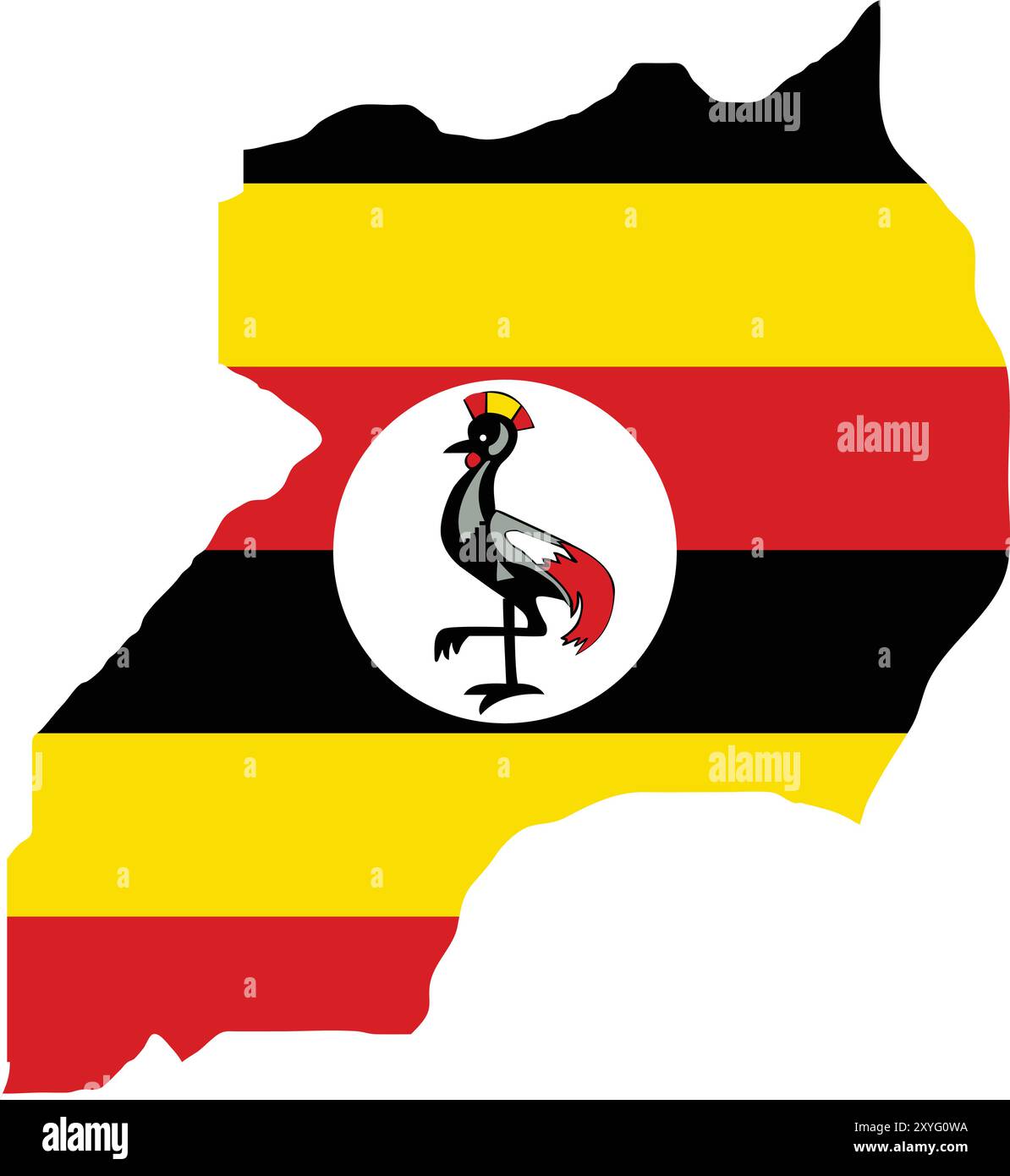 Uganda Flag in Map, Uganda Map with Flag, Country Map, Uganda Map with Flag, Nation Flag Uganda ...