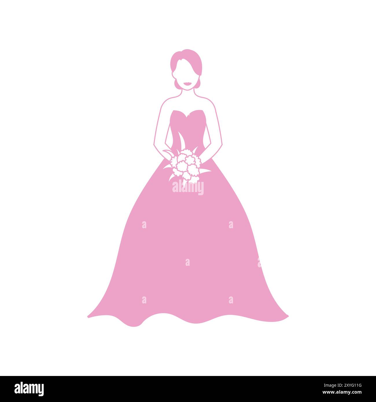 Pretty Beauty Wedding Woman Girl Lady Bride Dress Gown Icon ...