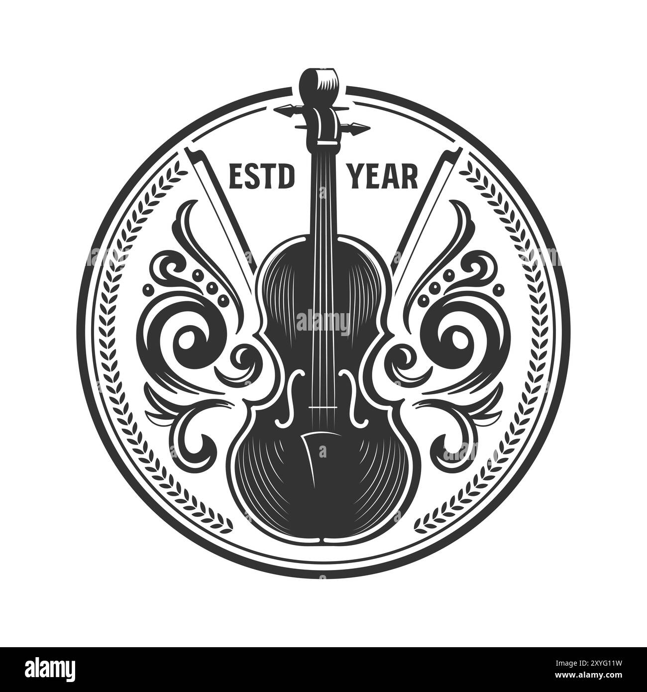 Violin Fiddle Viola Silhouette for Music Concert Show Competition Badge ...