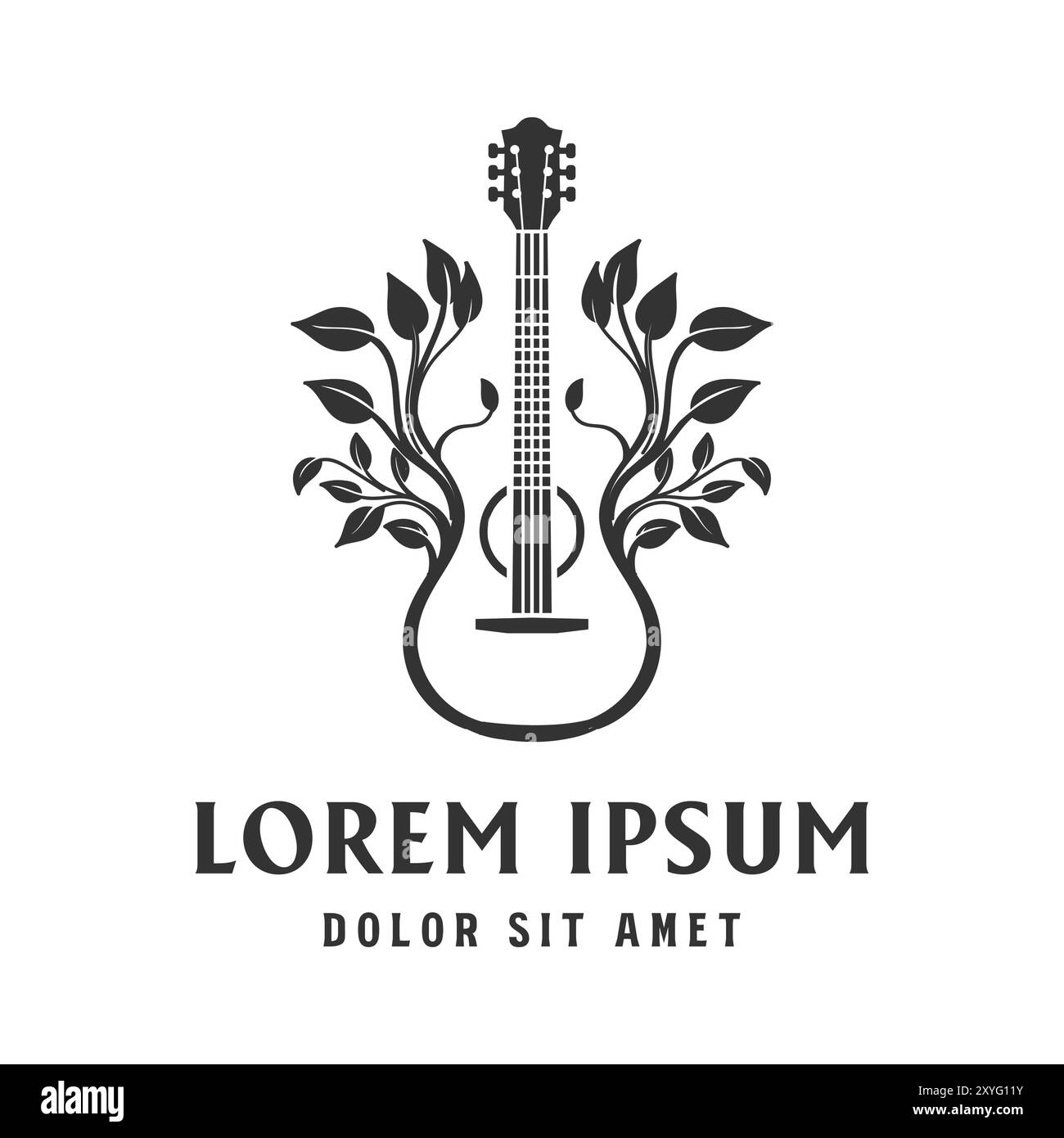 Acoustic Guitar with Tree Plant leaf for Environment Music Festival ...