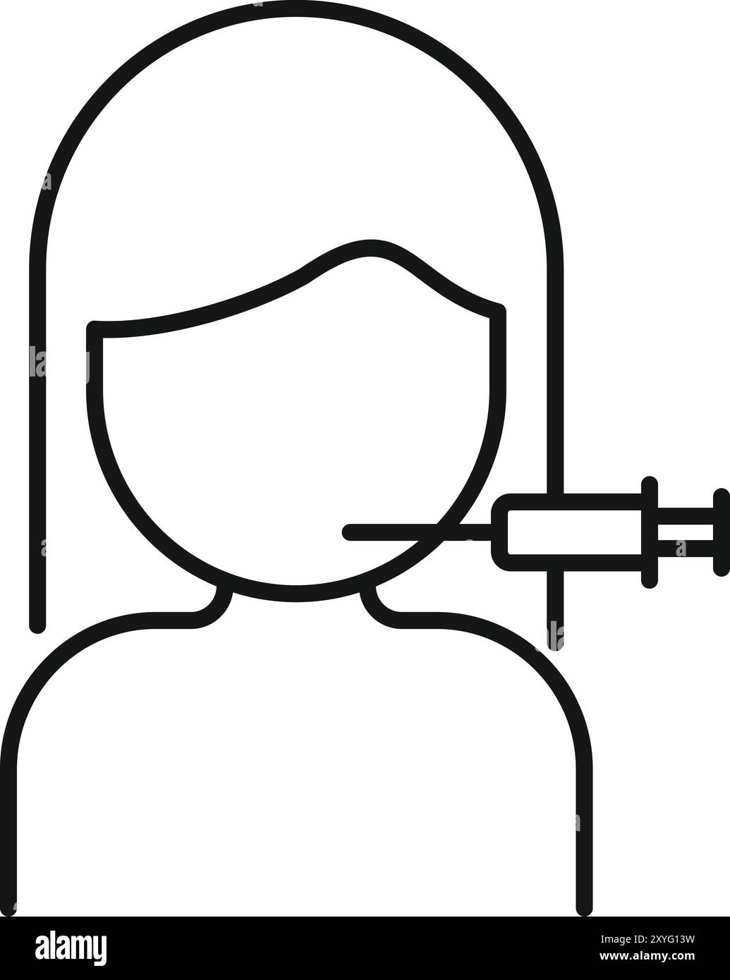 Doctor injecting patient with syringe icon thin line vector ...