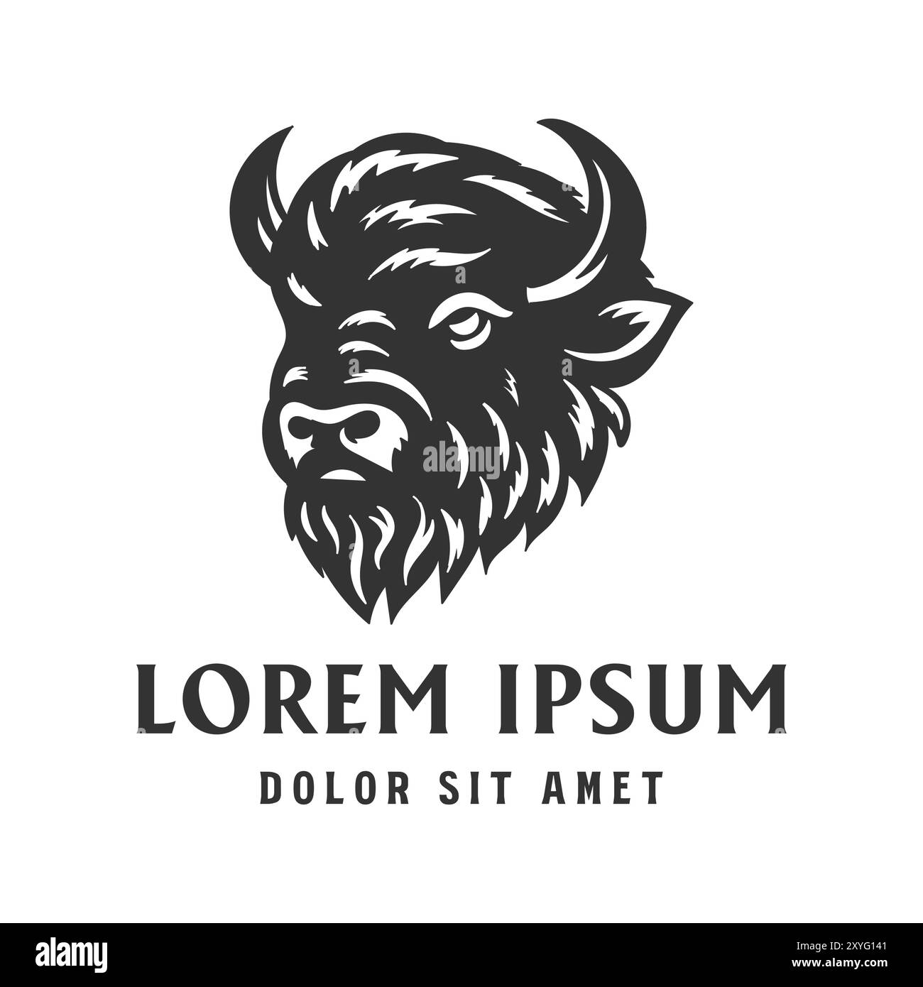 Vintage Hipster Rustic Bison Yaks Buffalo Bull Head Illustration ...