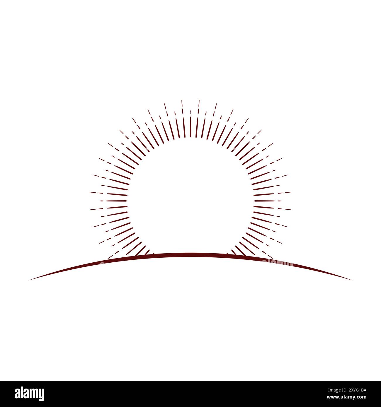 Vintage Retro Simple Minimalist Sunset Sunrise Land Icon Symbol ...