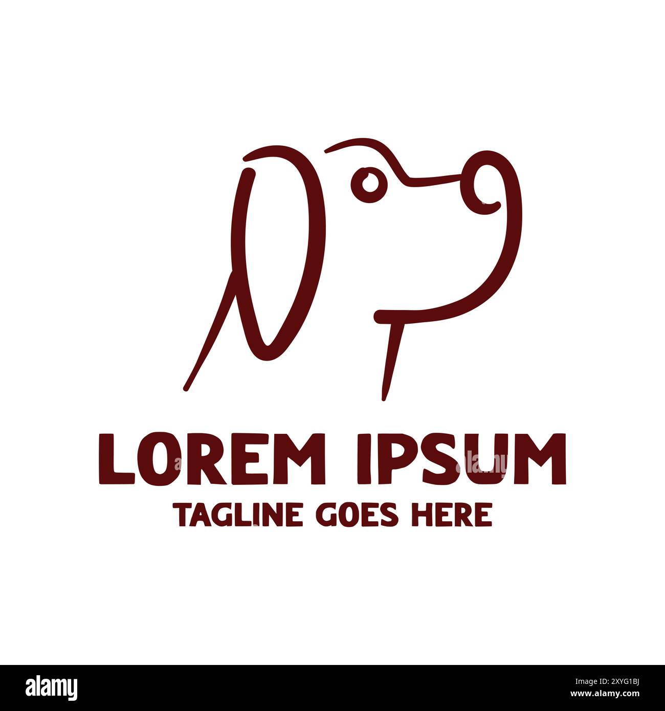 Simple Minimalist Cute Dog Cartoon Character Icon Symbol Illustration ...