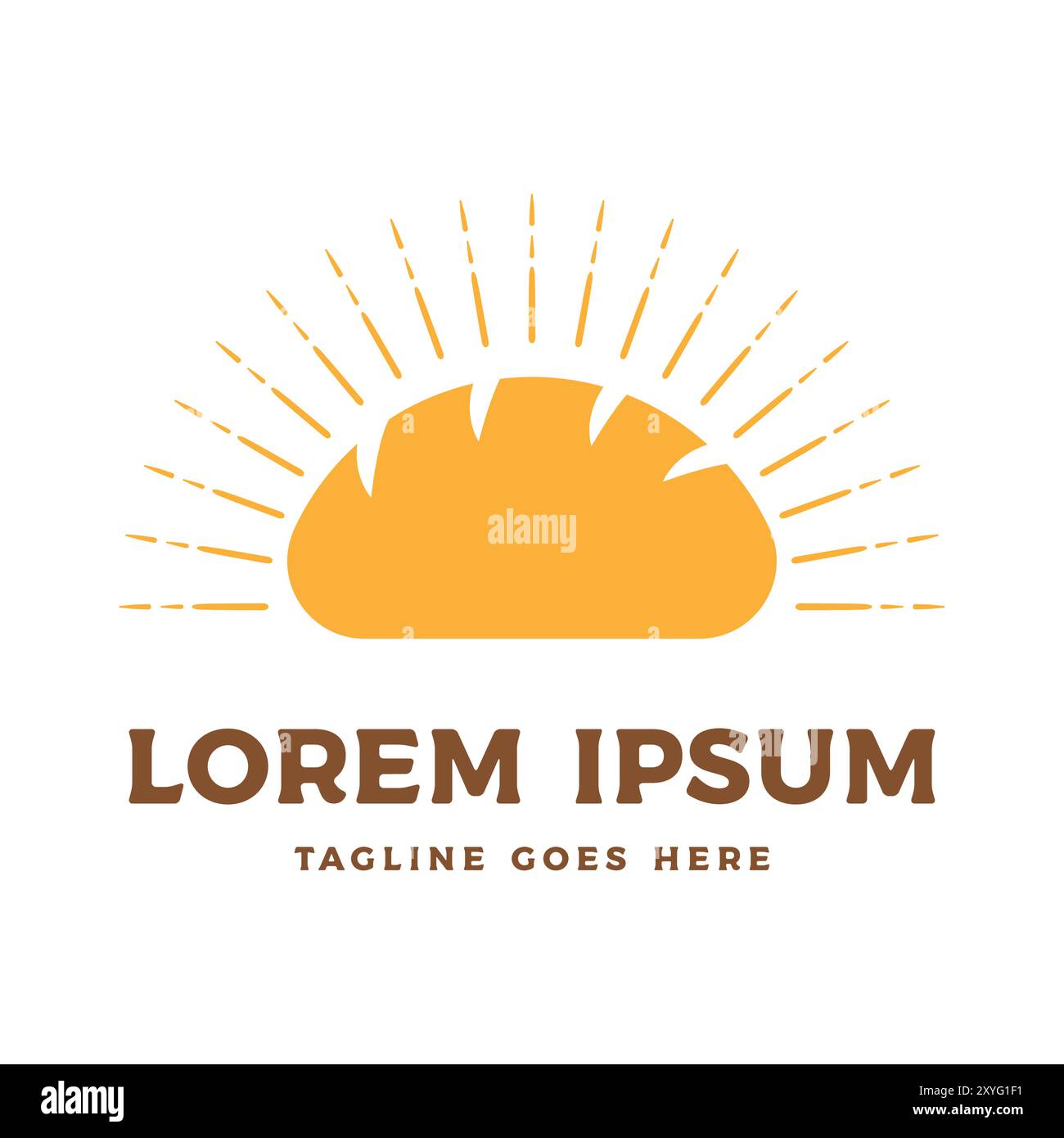 Vintage Morning Sunrise with Bread for Breakfast Cafe Restaurant Icon ...