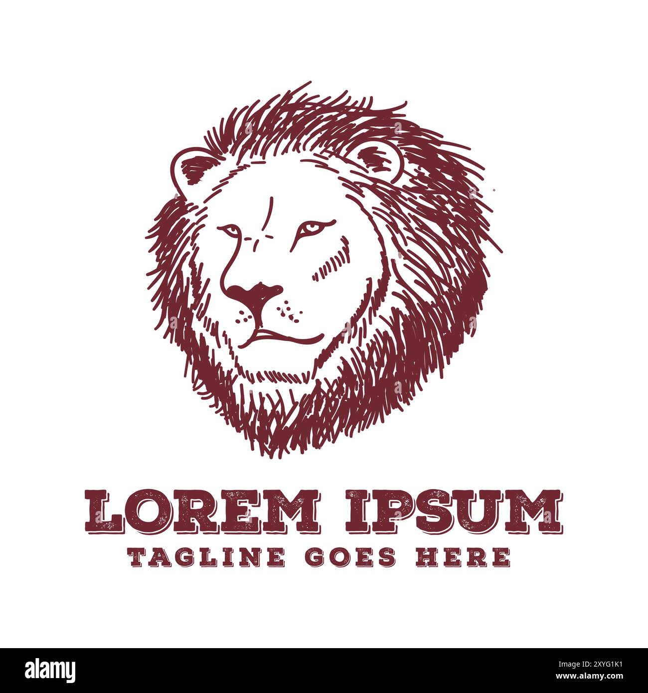 Vintage Retro Leo Lion Head Face Drawing Illustration Design Vector ...