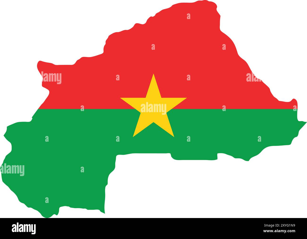 Burkina Faso Flag in Map, Burkina Faso Map with Flag, Country Map ...