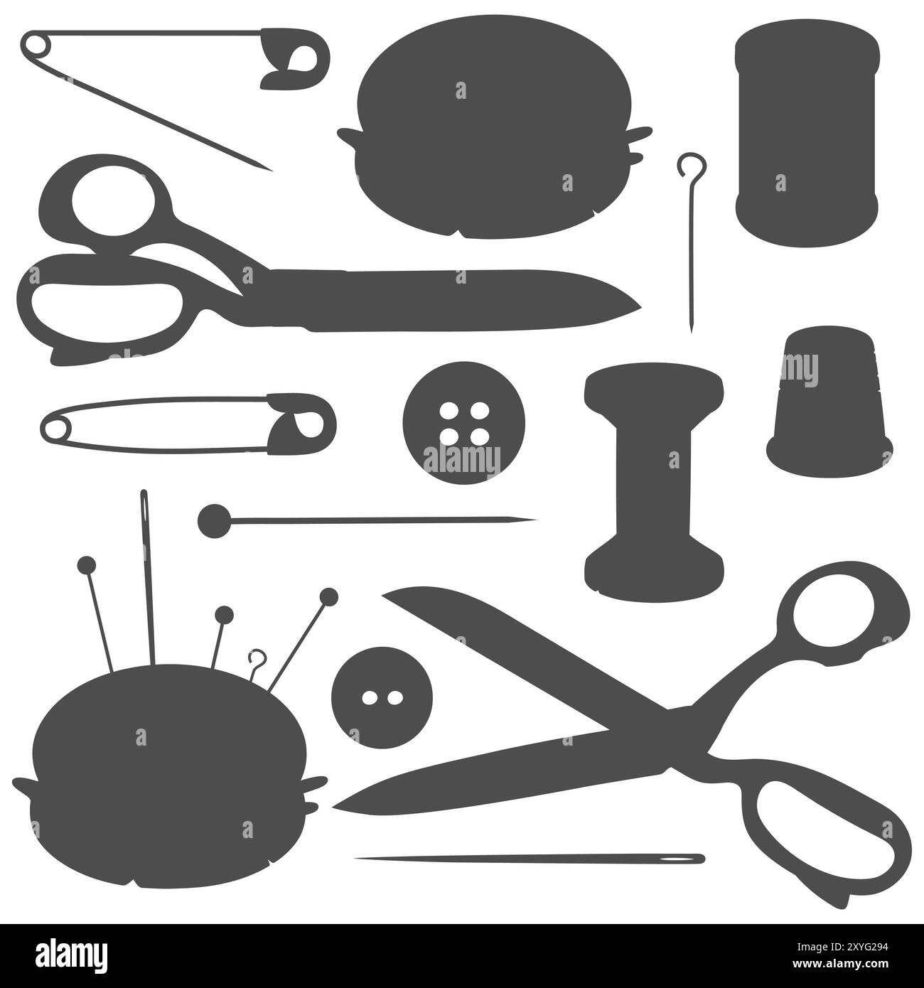 Sewing Scissors Clipart Black And White