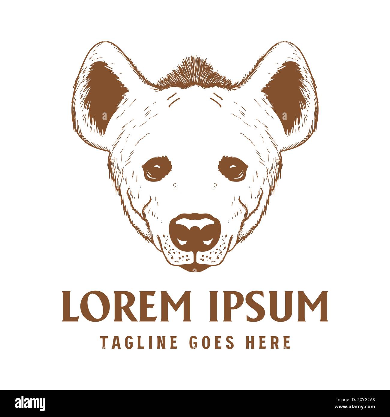 Vintage Retro Sketch Draw African Hyena Head Face Illustration Vector ...