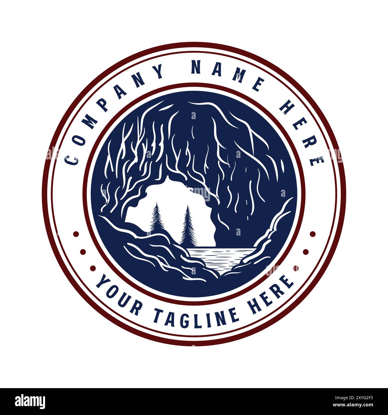 Retro Vintage Cave Cavern Grotto Den Badge Emblem Label for Adventure ...