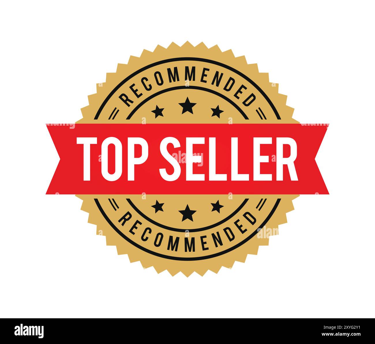 Top seller vector badges. Luxury black and gold label with ribbon. For ...