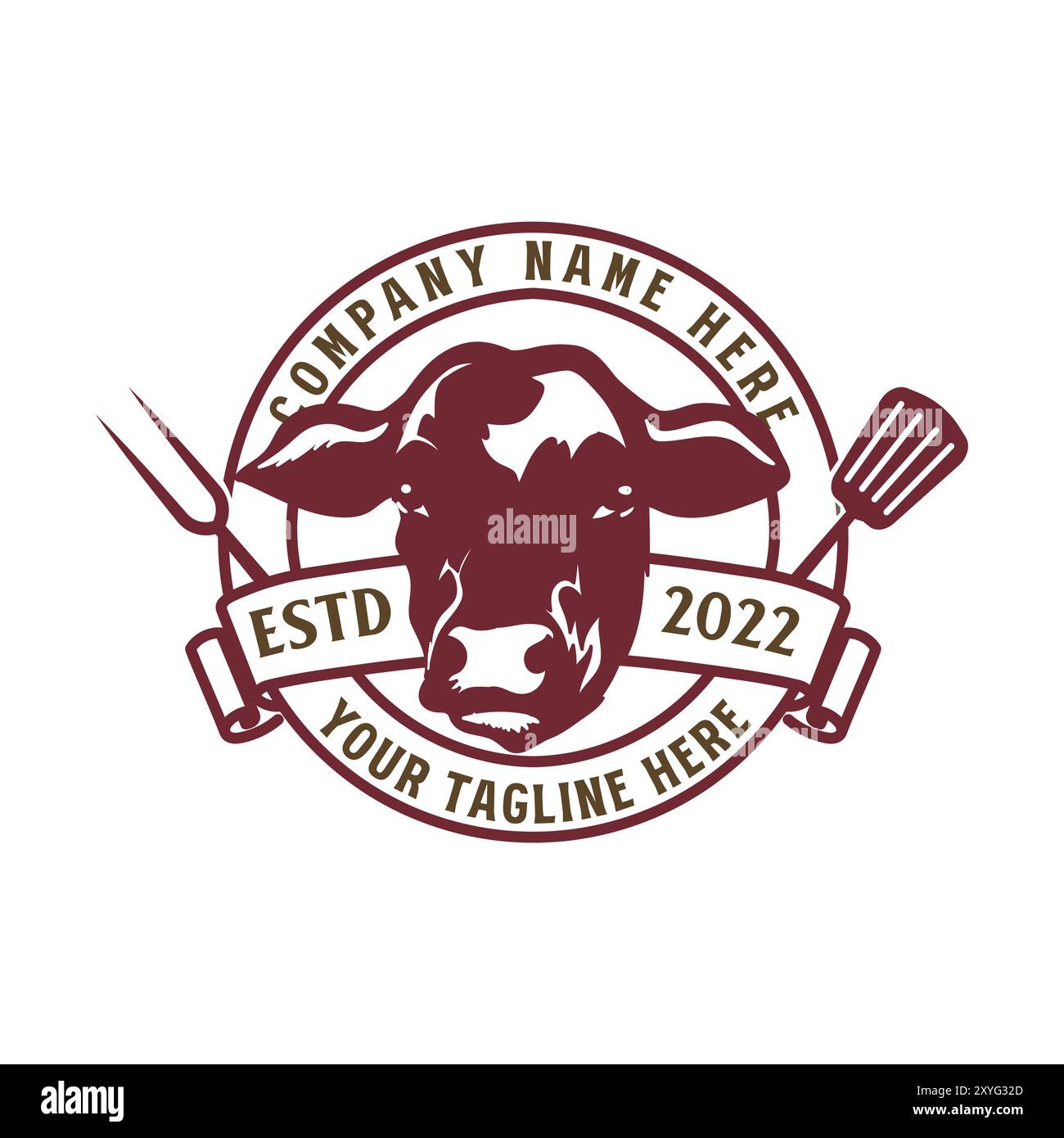 Retro Vintage Farm Cattle Angus Head for Livestock Beef Emblem Label design vector Stock Vector ...