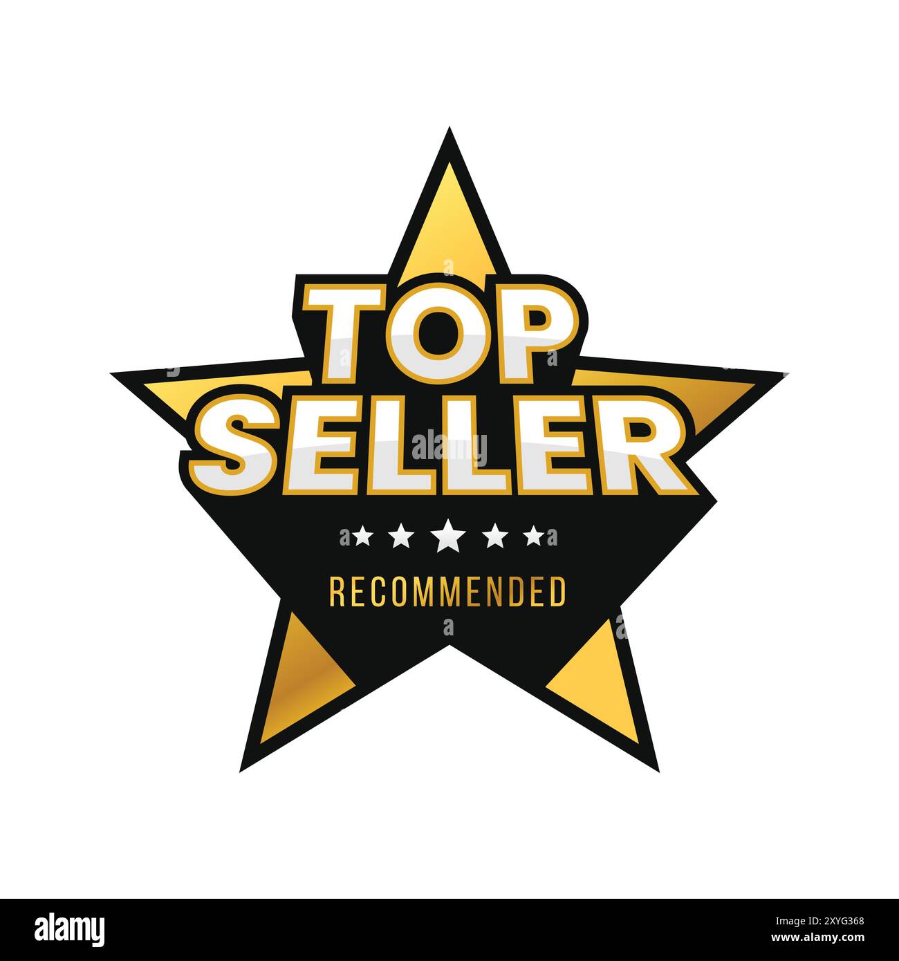 Top seller vector image with star and extrude text effect Stock Vector ...