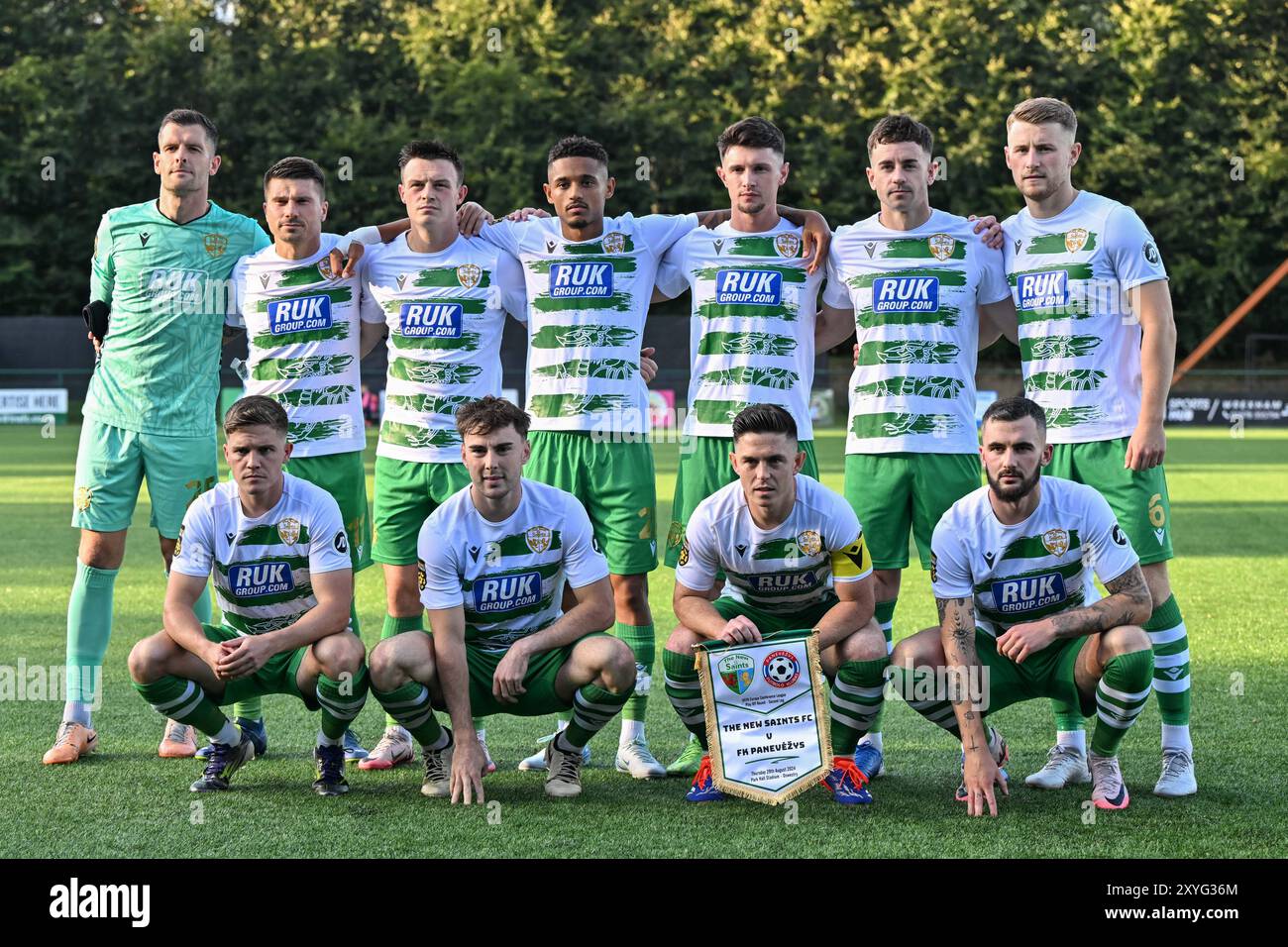 The New Saint pose for a pre match picture ahead of the UEFA Conference ...