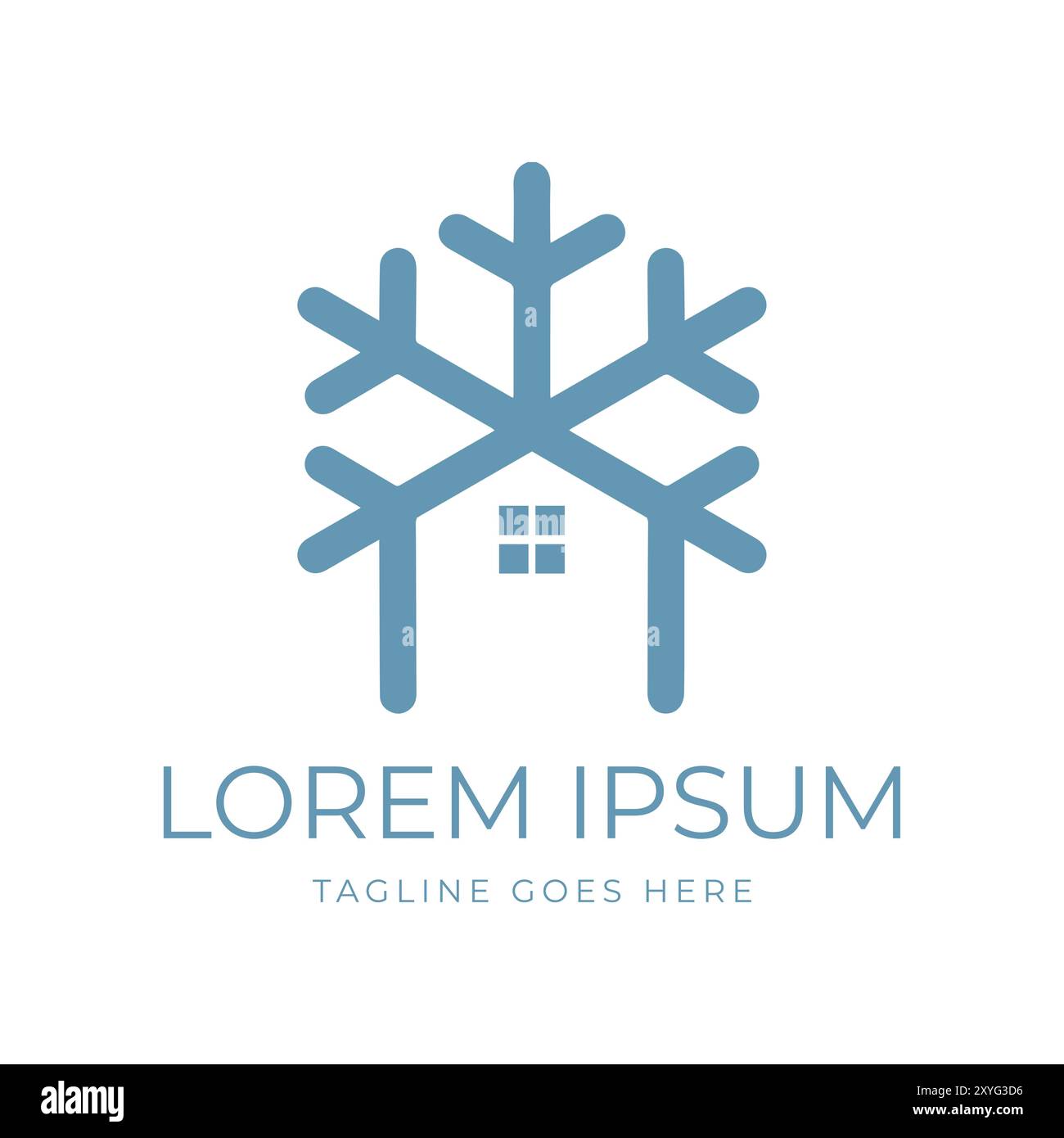 Simple Minimalist Snowflake House Cabin Chalet Cottage Icon Symbol ...