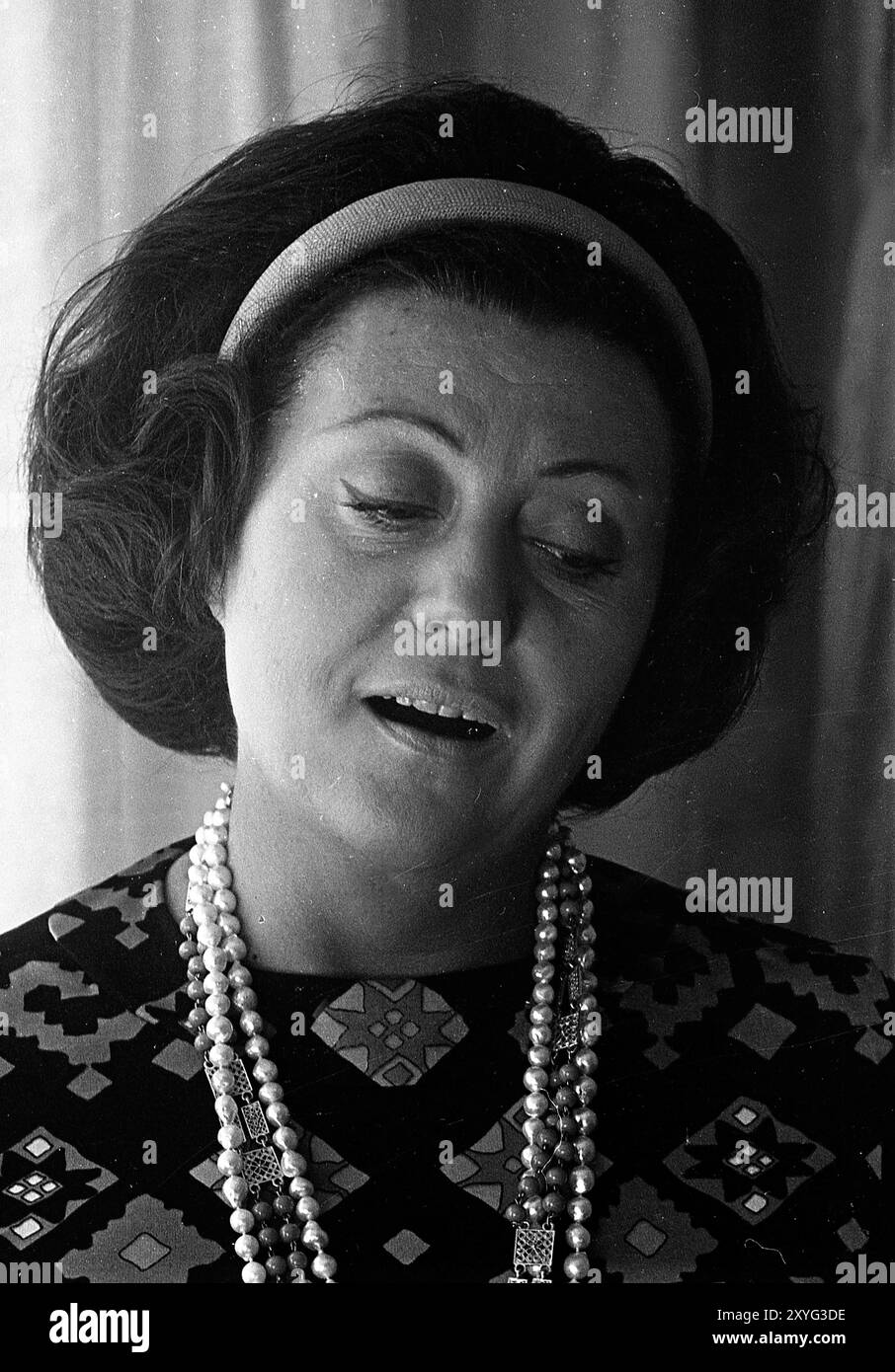 French soprano Regine Crespin during a piano rehearsal in Buenos Aires ...