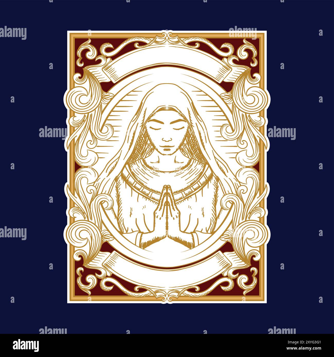 Vintage Veil Nun Angel Woman Girl Lady Wing Pray with Frame Ornament ...