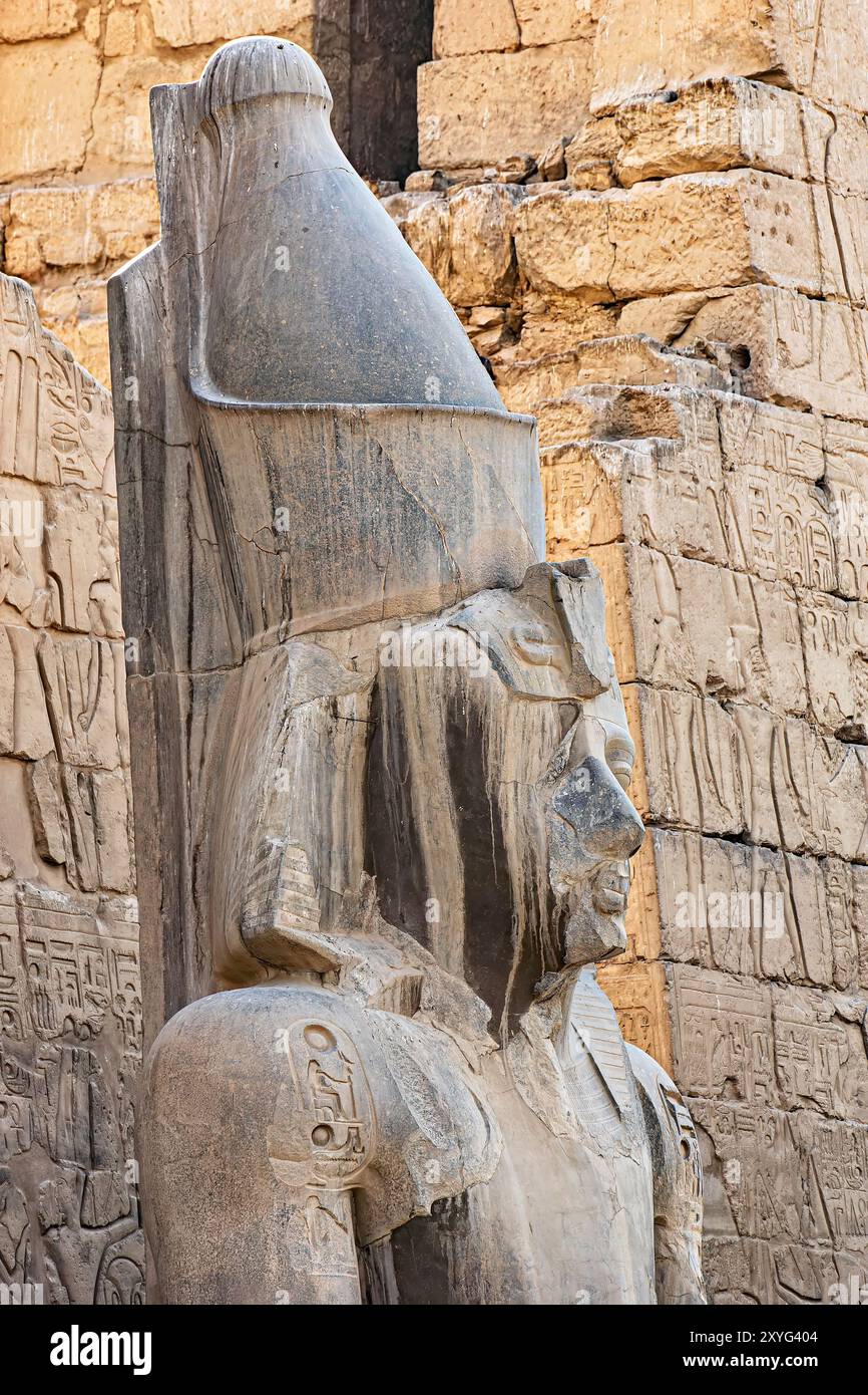 Colossus of Ramses II at the entrance to Luxor Temple, Luxor, Egypt ...