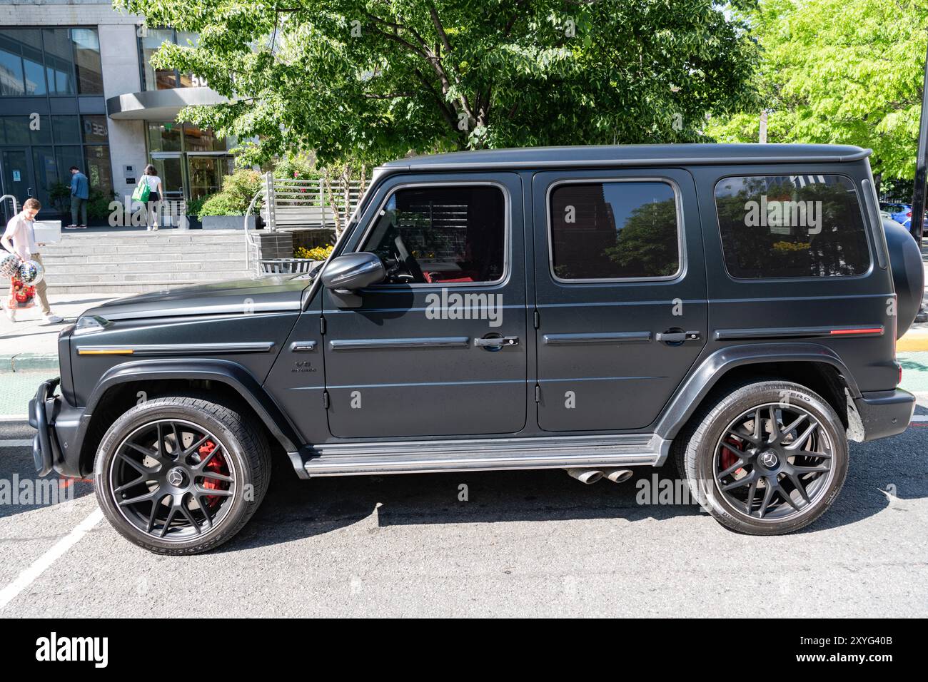 New York City, USA - May 19, 2024: 2021 Mercedes Benz AMG G63. Black ...
