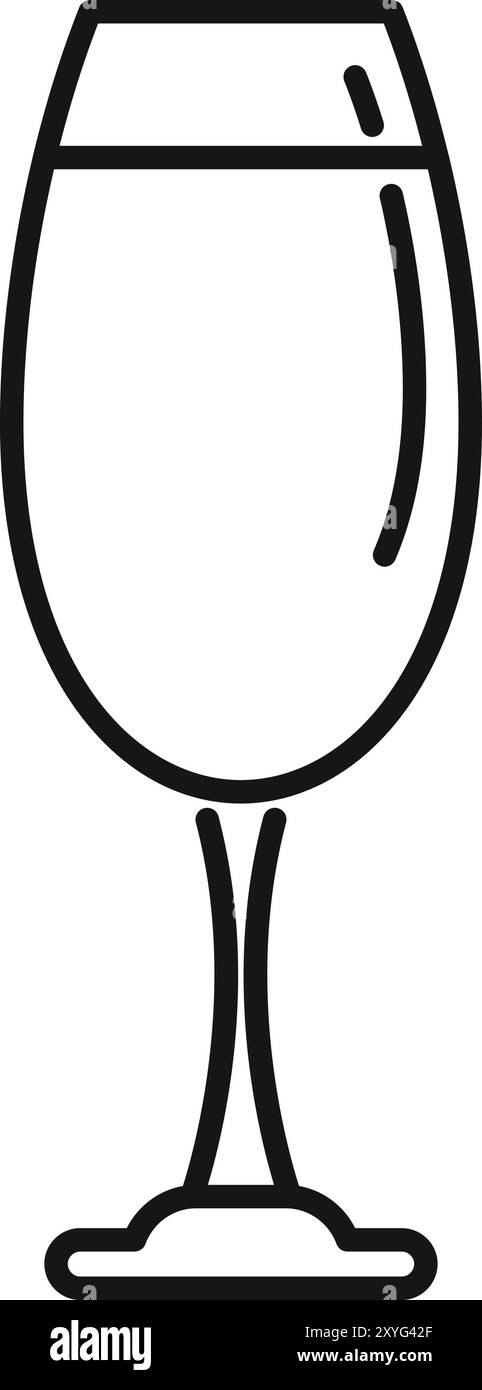 Simple line icon of a stemmed glass, half full with a beverage Stock ...