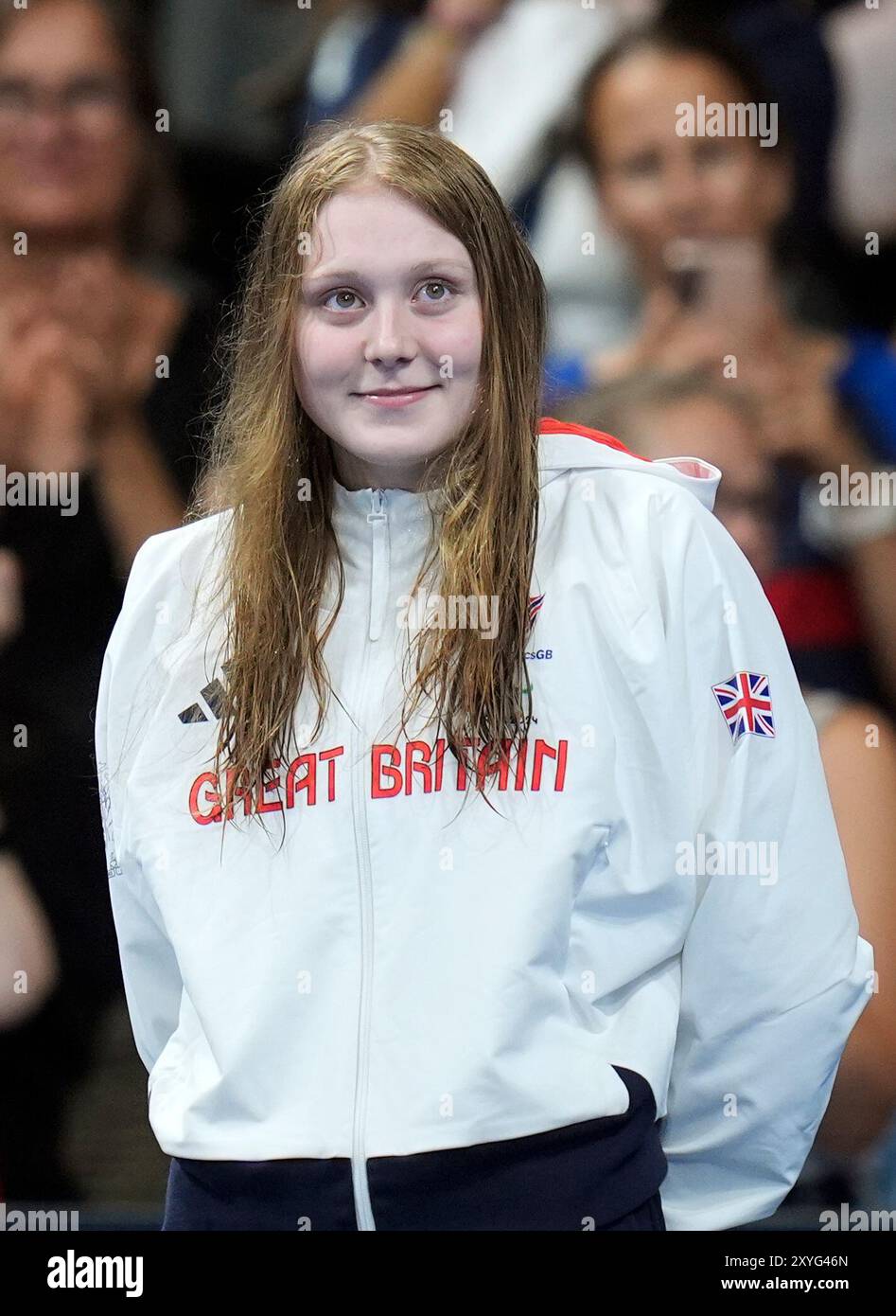 Great Britain's Poppy Maskill on the podium after winning the gold ...