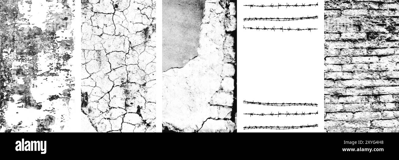 Halftone grunge vertical backgrounds set vector illustration Stock ...