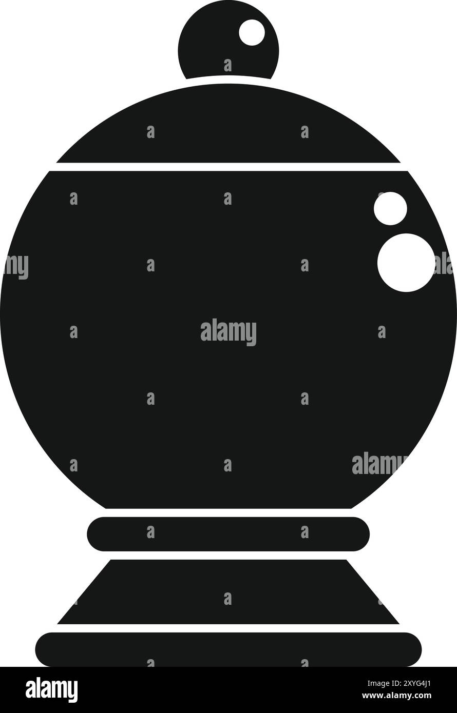 Magic ball predicting the future with bubbles inside icon in simple ...