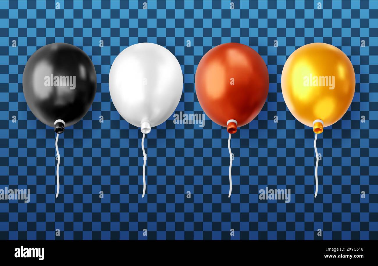3D set of metallic balloon isolated Stock Vector Image & Art - Alamy