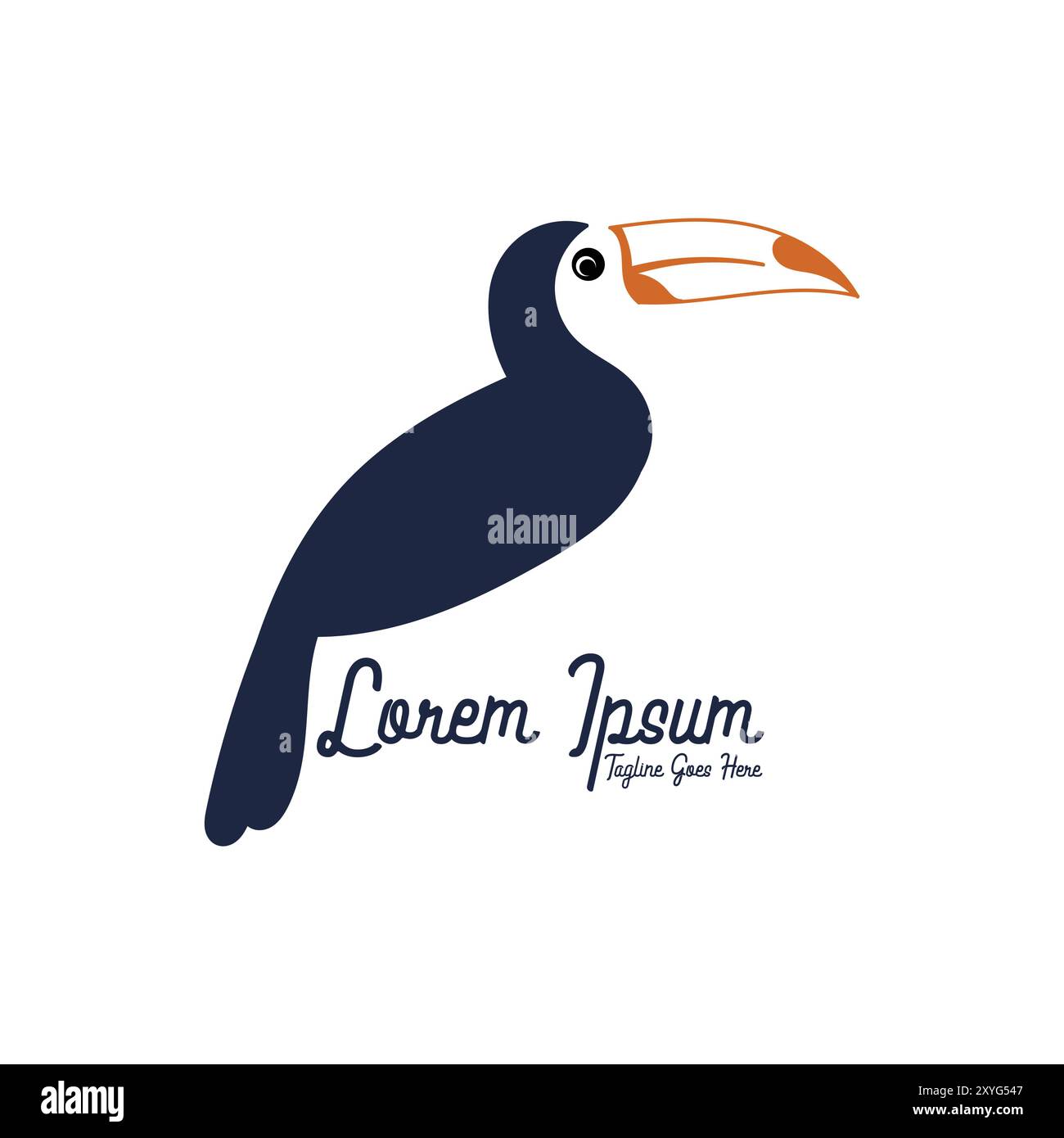 Simple Minimalist Tropical Toucan Bird Icon Symbol Illustration Design ...